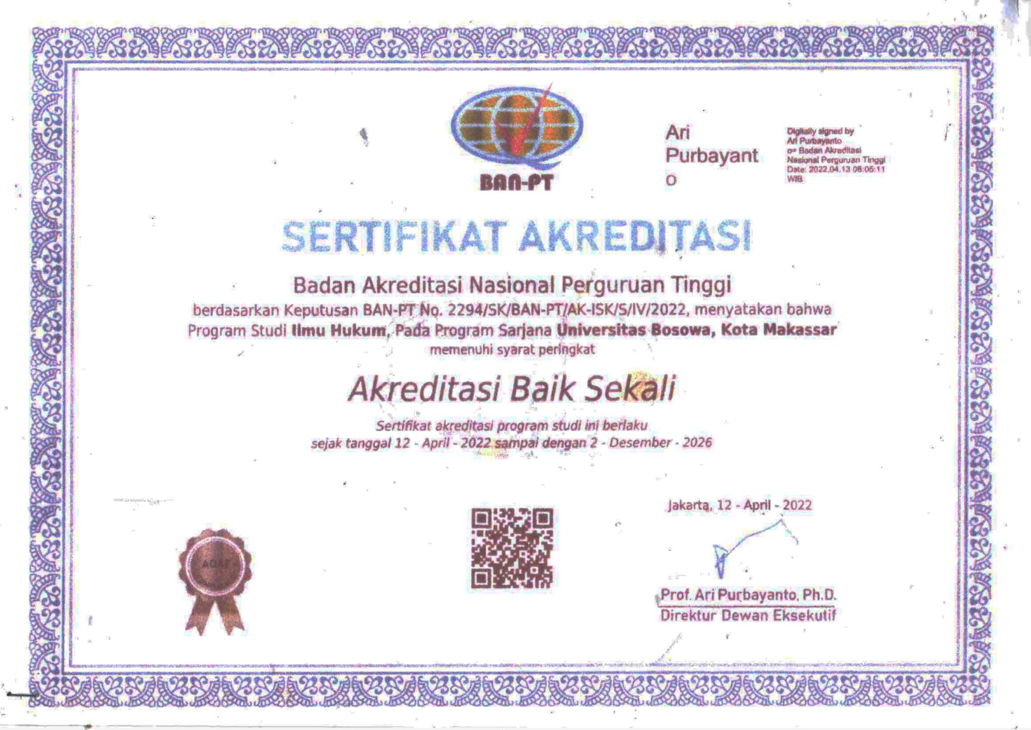 Akreditasi - Fakultas Hukum